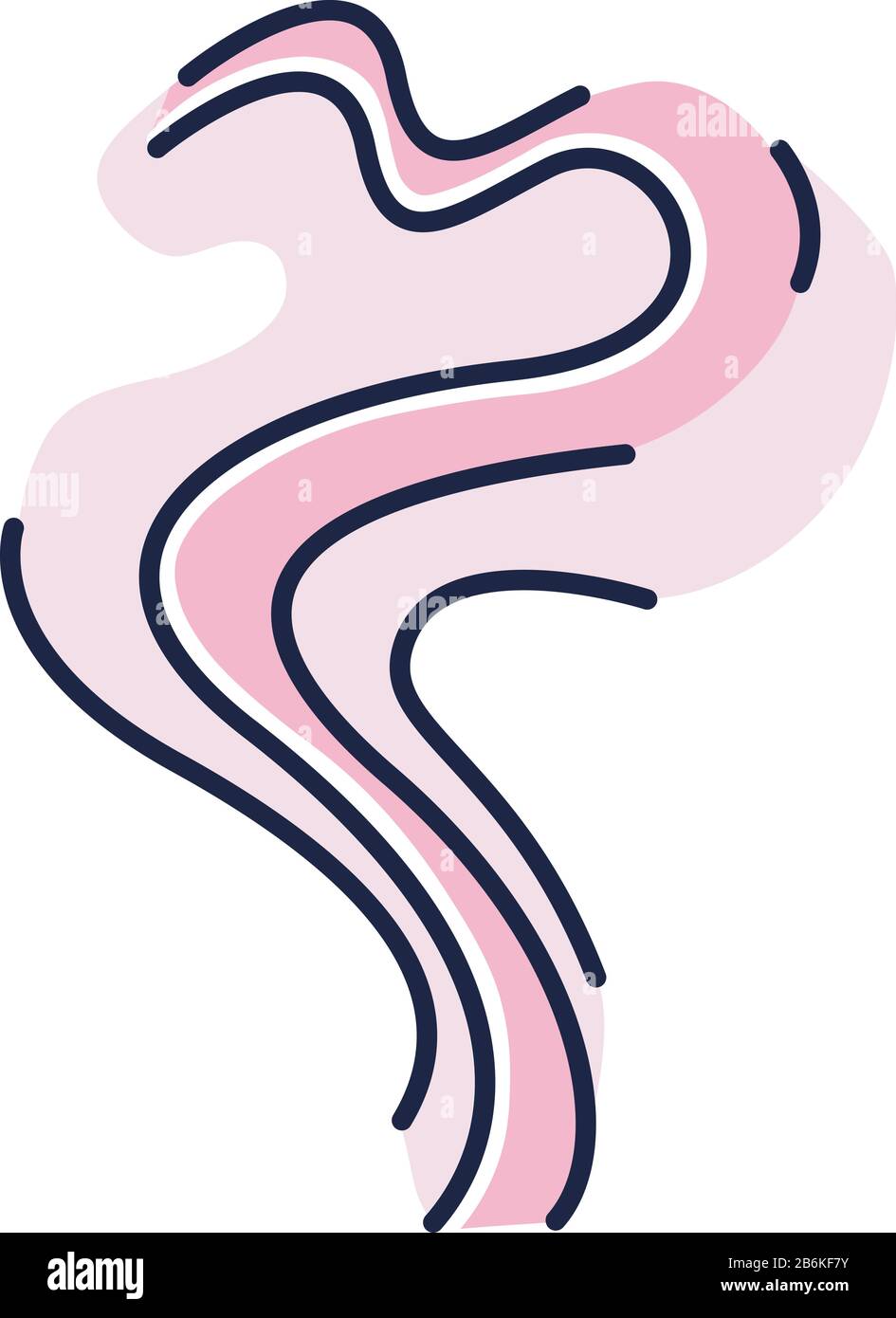 Odor pink RGB color icon. Perfume scent swirl. Good smell. Aroma air ...