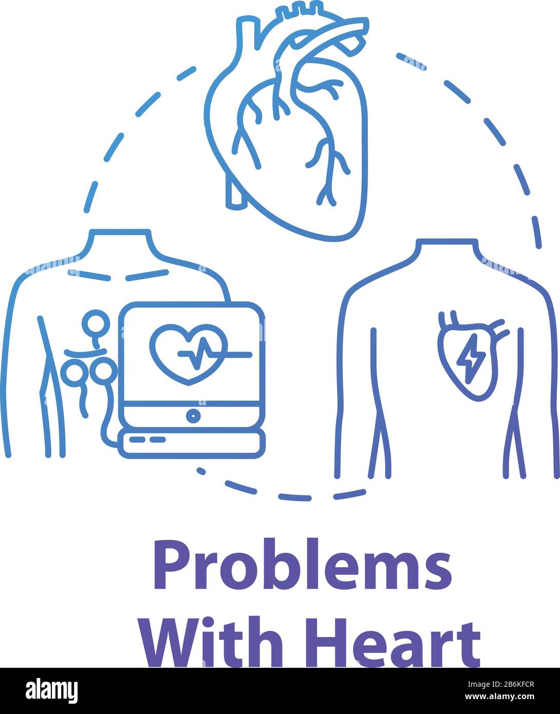 Problems with heart concept icon. Heart attack. Emergency medical ...