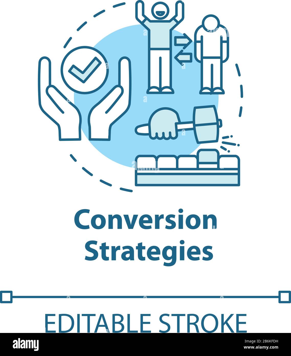 Conversion strategies concept icon. Client engagement. Generating lead ... Conversion strategies concept icon. Client engagement. Generating lead ...