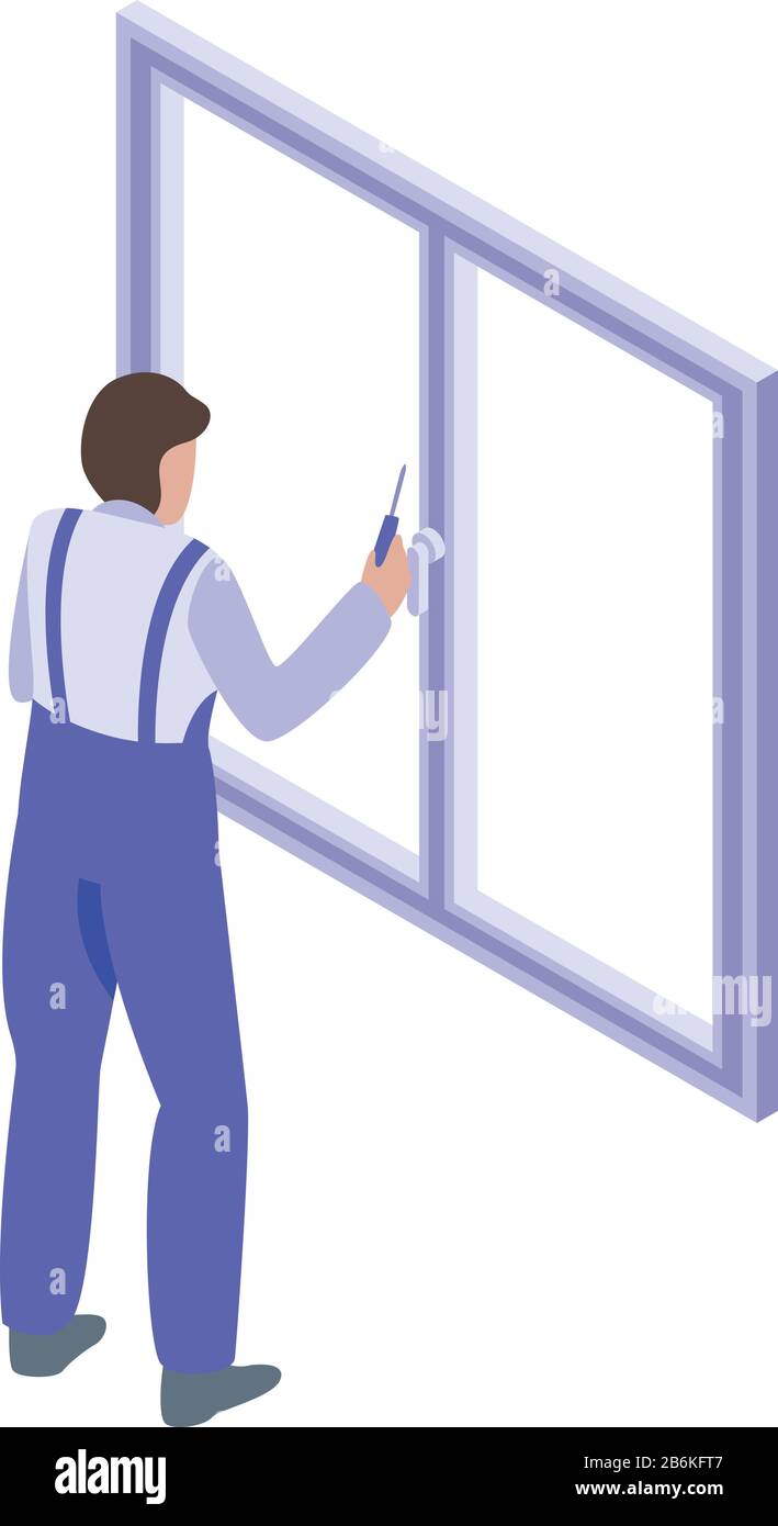 Installing window glass Cut Out Stock Images & Pictures - Alamy