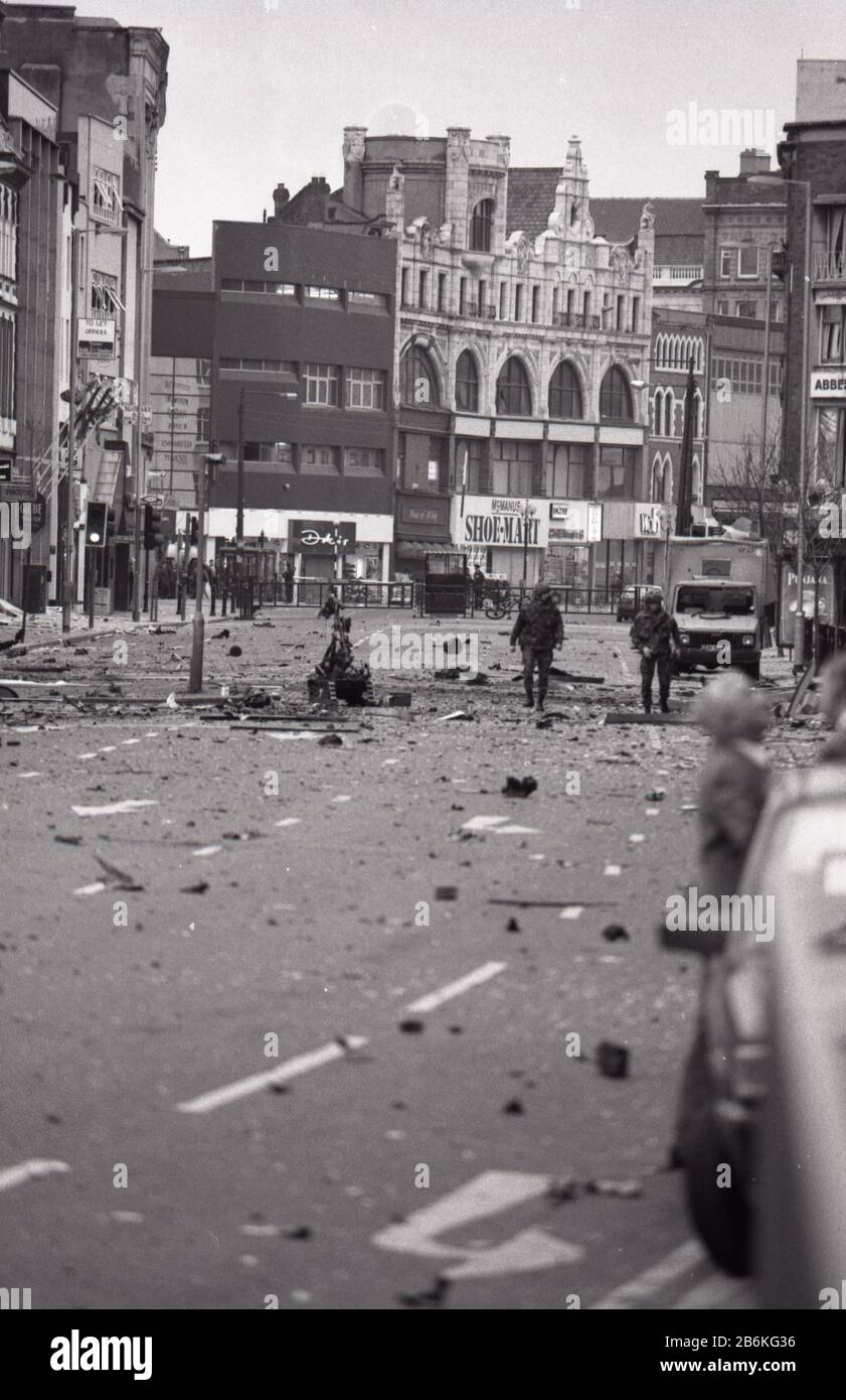 Belfast Jan 6 1992: A Series of pictures taken on black and white 35mm ...