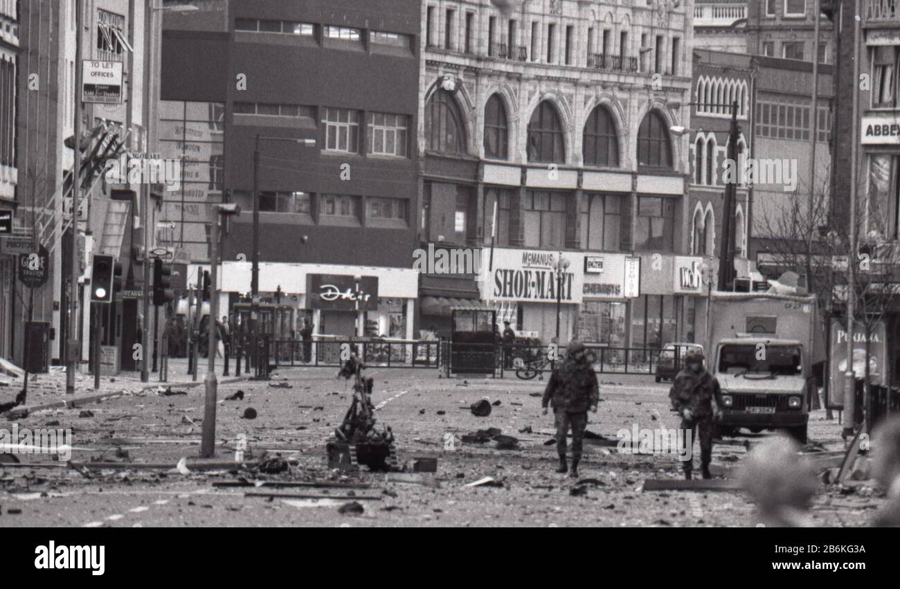 Belfast Jan 6 1992: A Series of pictures taken on black and white 35mm ...