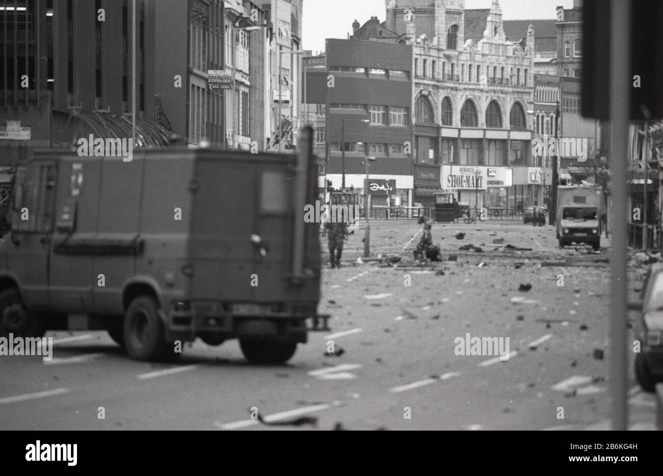 Belfast Jan 6 1992: A Series of pictures taken on black and white 35mm ...