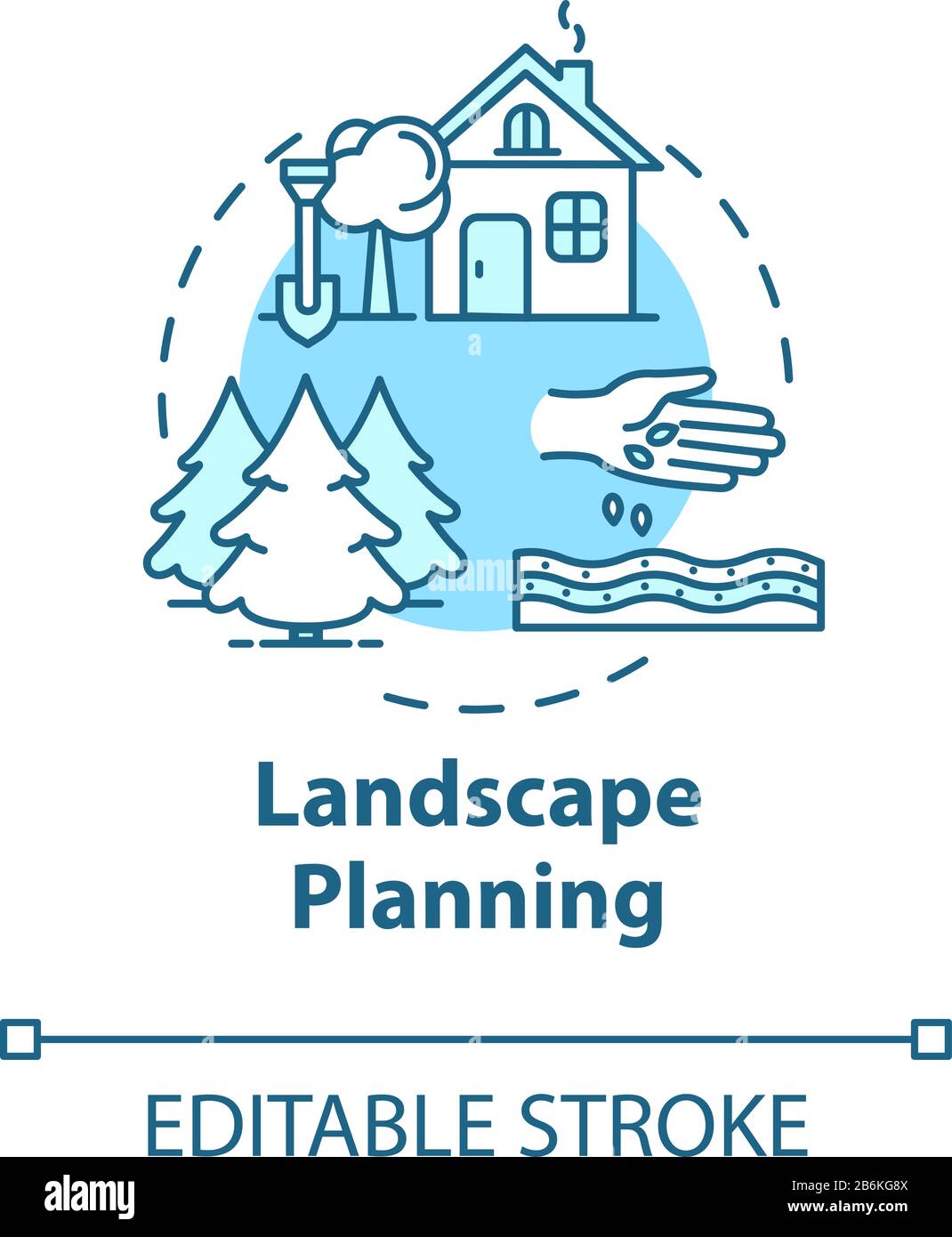 Landscape planning concept icon. Engineering opportunity. Real estate ...