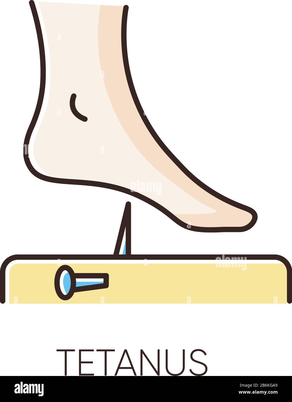 Tetanus RGB color icon. Infectious disease, bacterial infection ...