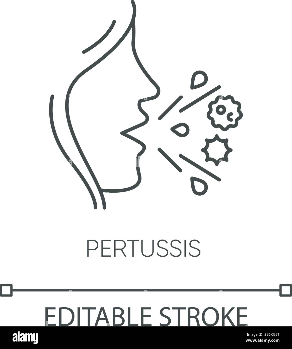 Pertussis pixel perfect linear icon. Thin line customizable ... Pertussis pixel perfect linear icon. Thin line customizable ...