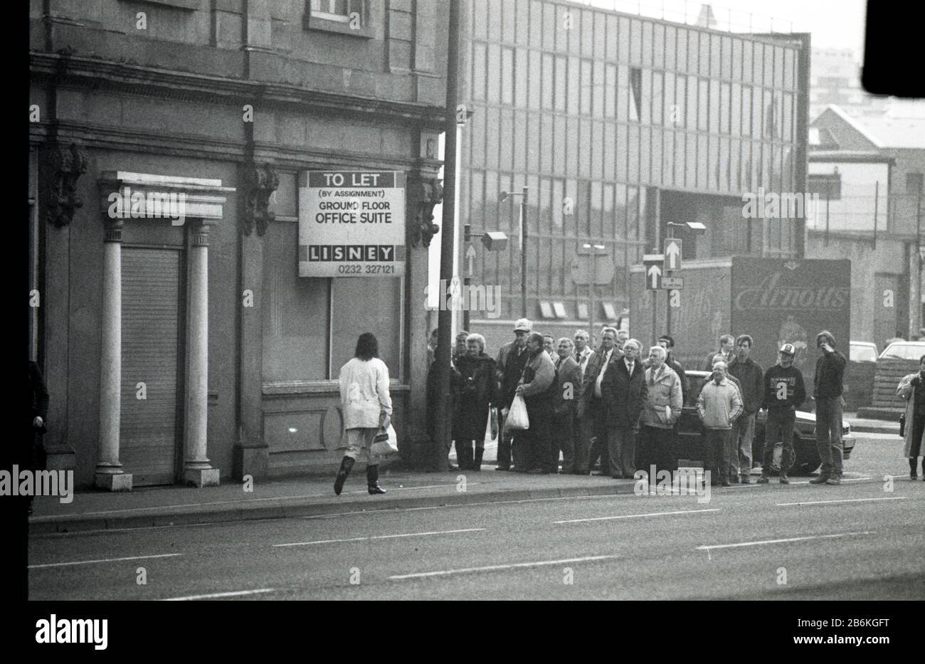 Belfast Jan 6 1992: A Series of pictures taken on black and white 35mm ...