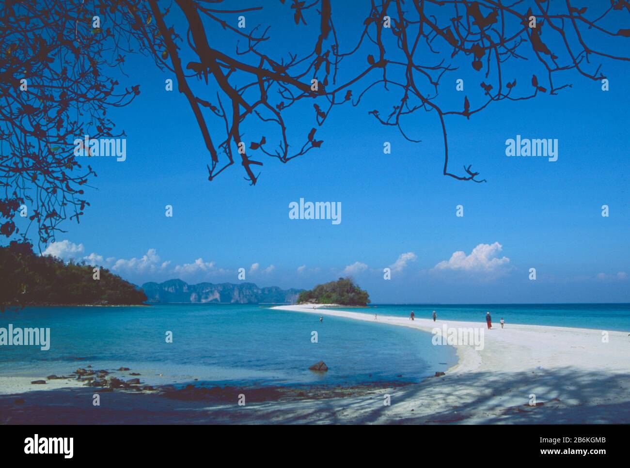 Photo of a Tombolo (spit of sand) leading to Koh Tub near Krabi ...