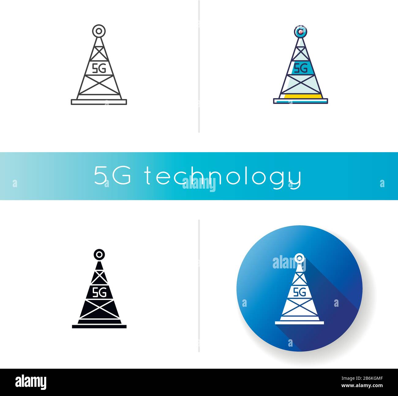 5G cell tower icon. Antenna signal. Wireless technology. Fast ...