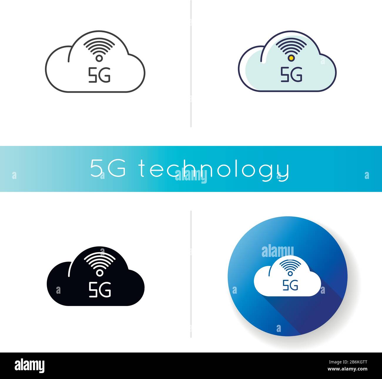 5G cloud service icon. Cloud computing. Remote workforce. Network ...
