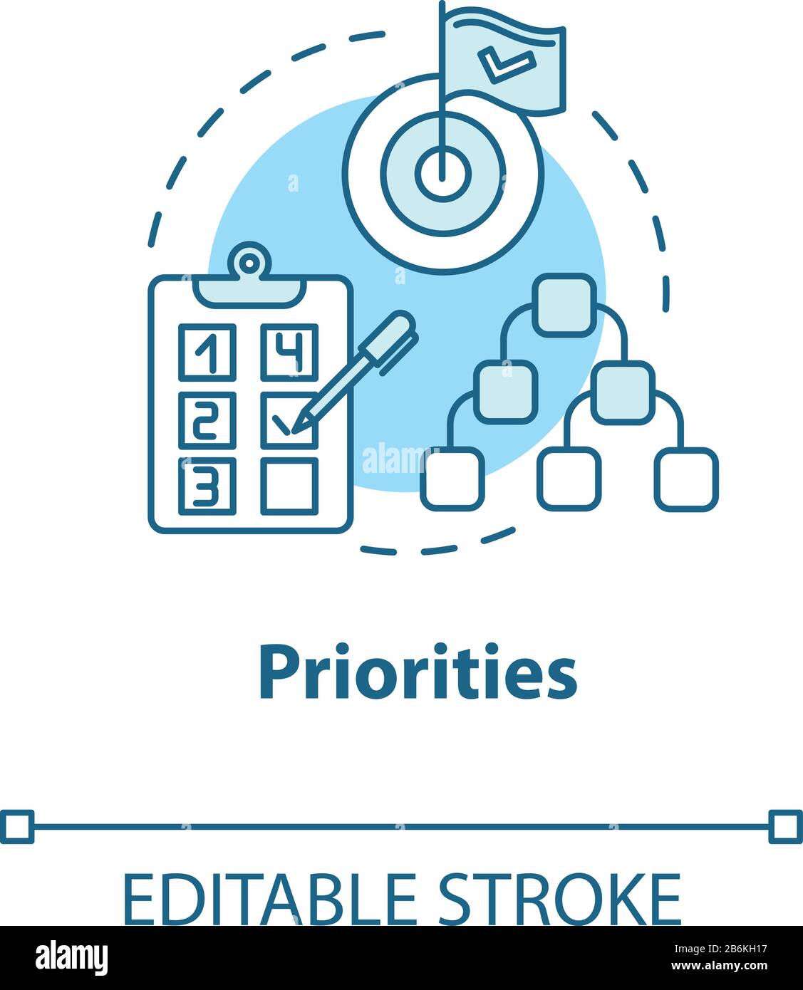 Priorities concept icon. Self-building and development. Taking on ...