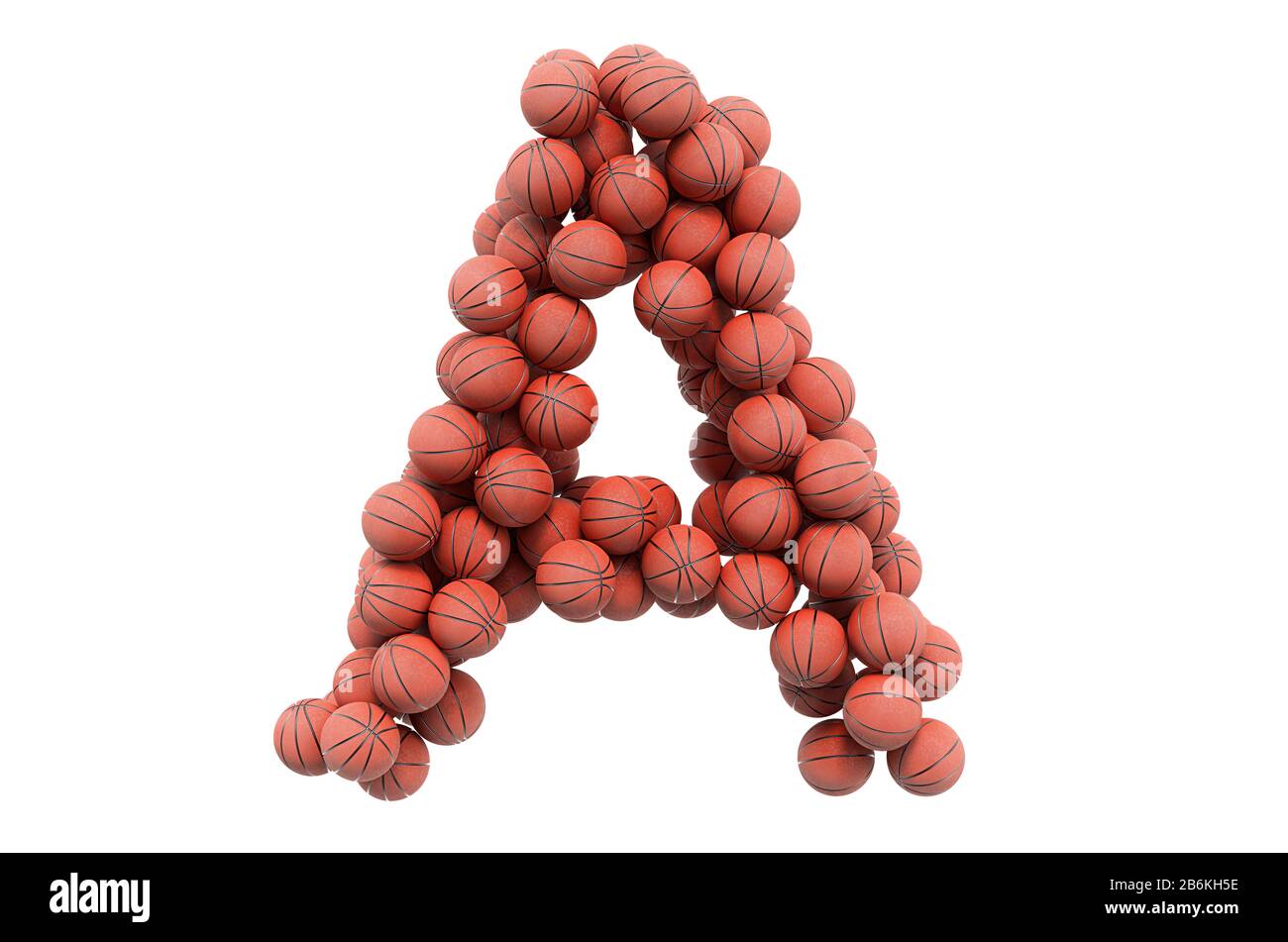 Letter A from basketball balls, 3D rendering isolated on white ...