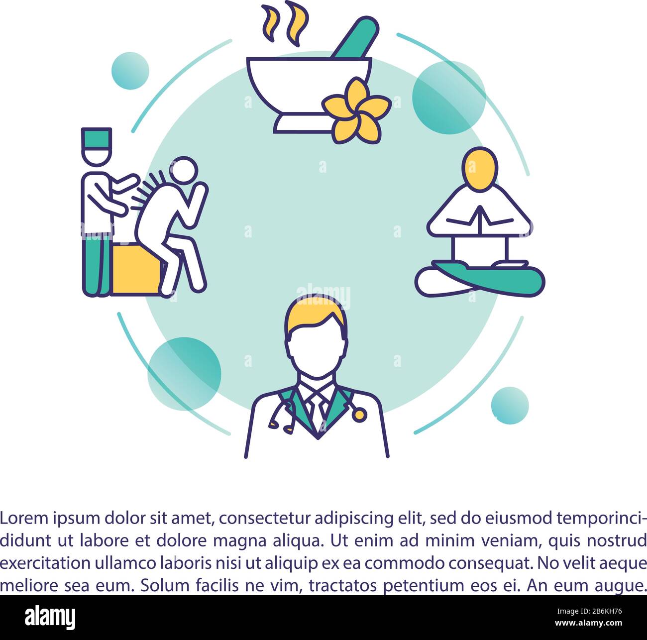 Complementary medicine concept icon with text. Acupuncture ...