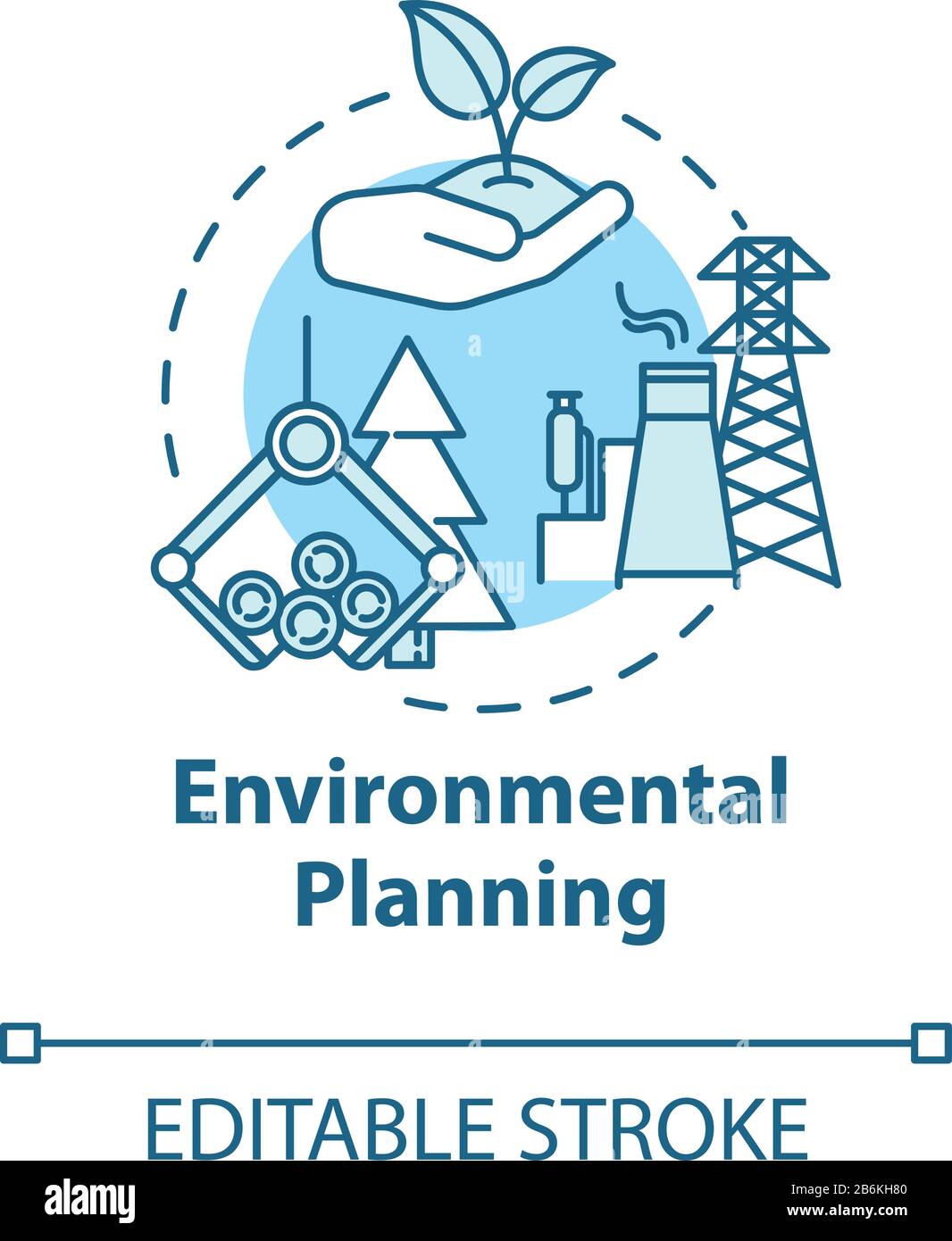 Environmental planning concept icon. Building construction. Urban infrastructure. Landscape use ...