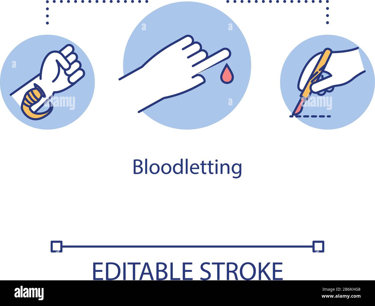 Bloodletting concept icon. Therapeutic phlebotomy idea thin line ...