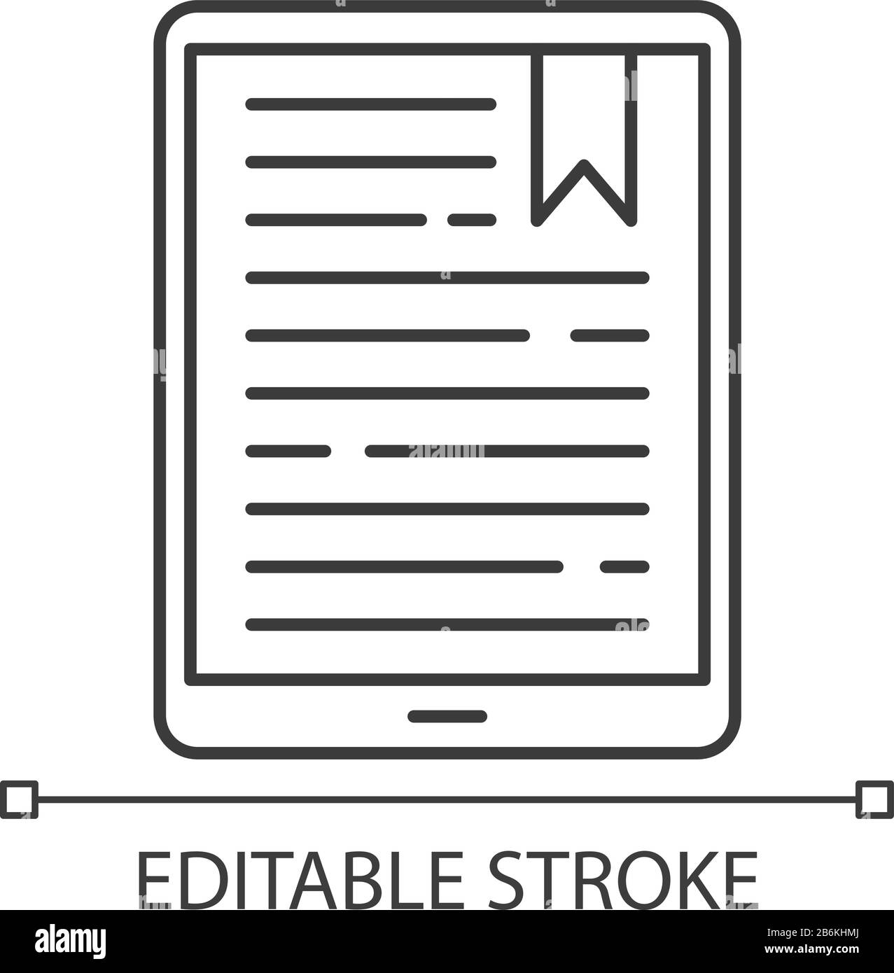 Handheld e-reader pixel perfect linear icon. E-book. Electronic book ...