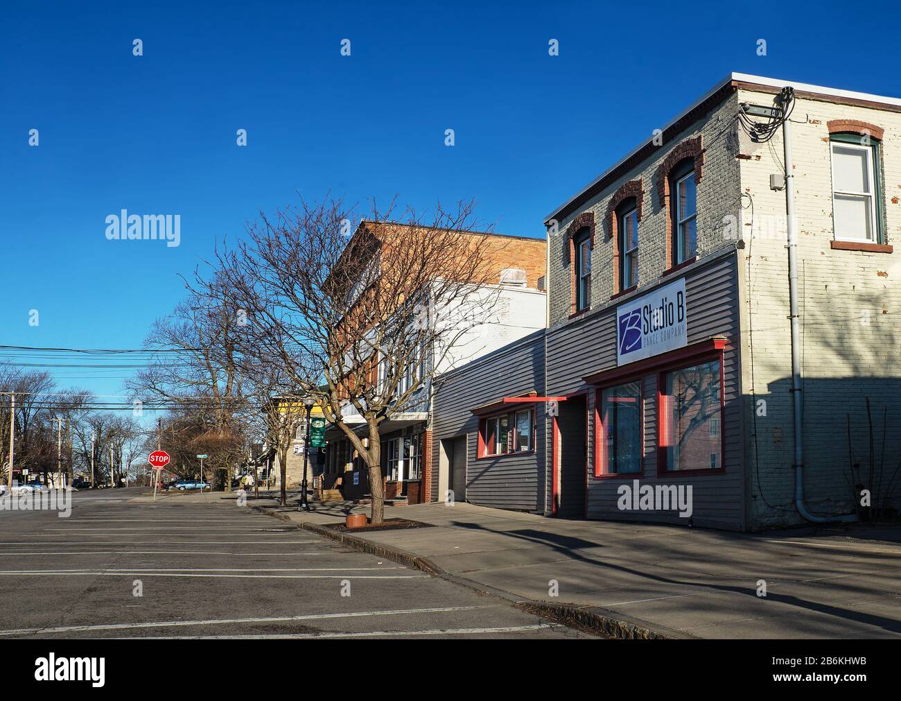 First Street in the he small town of Liverpool, New York on a quiet ...