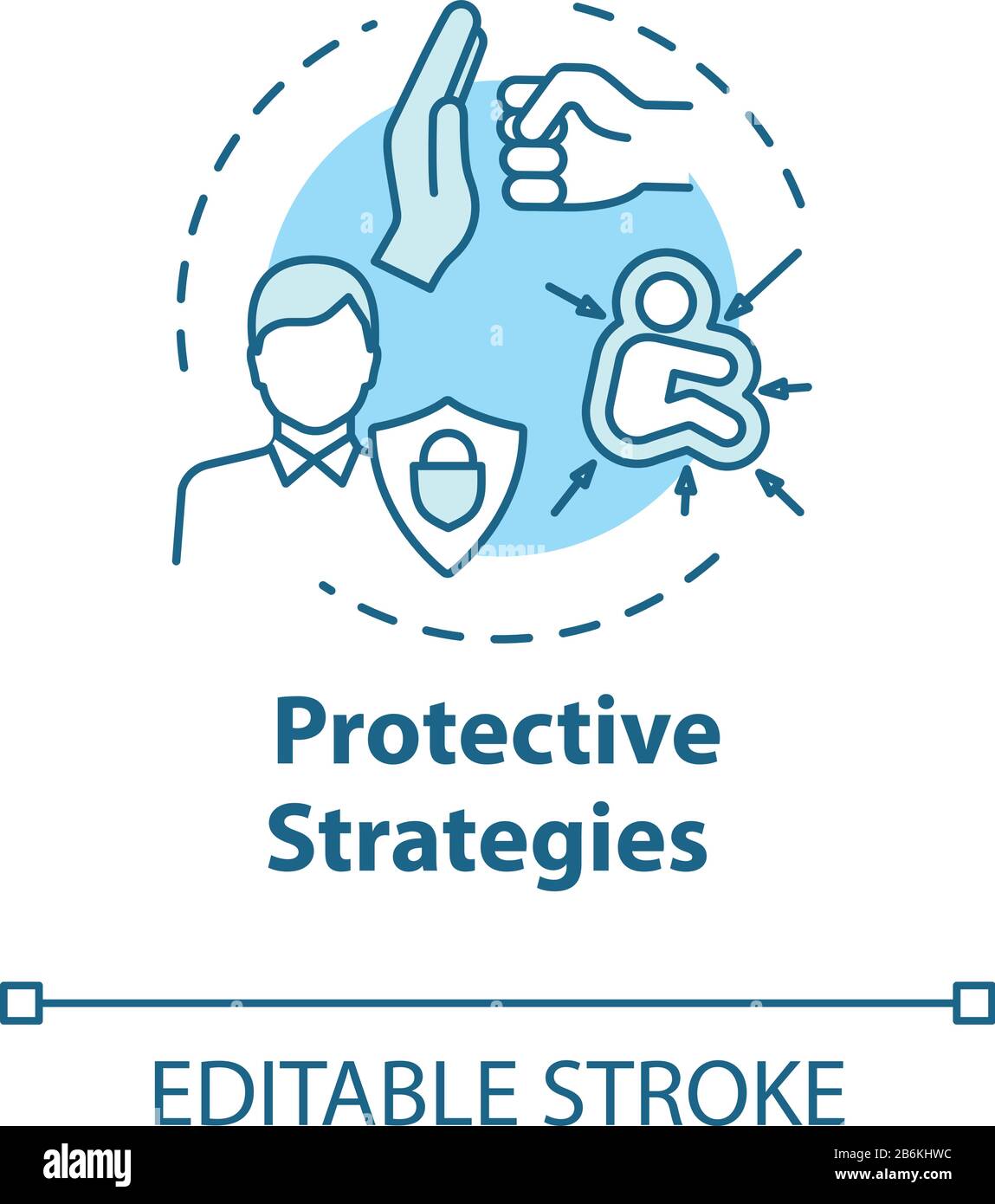 Protective strategies concept icon. Smart development. Client support ...