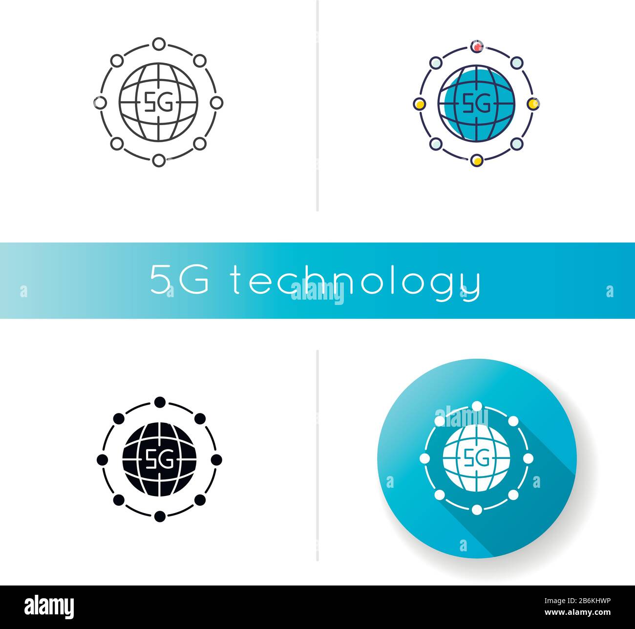 5G global standard icon. World coverage. Wireless connection ...
