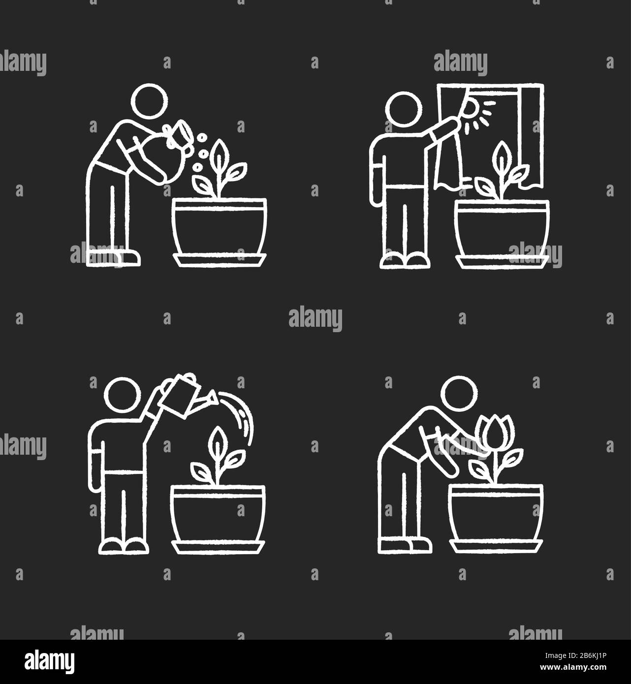 Caring for indoor plants Stock Vector Images - Alamy