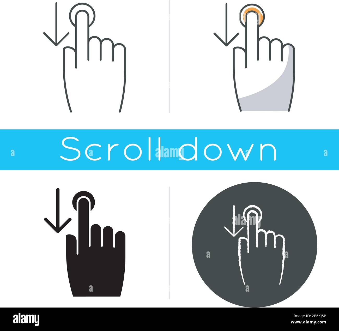 Scroll Down Hand Icon