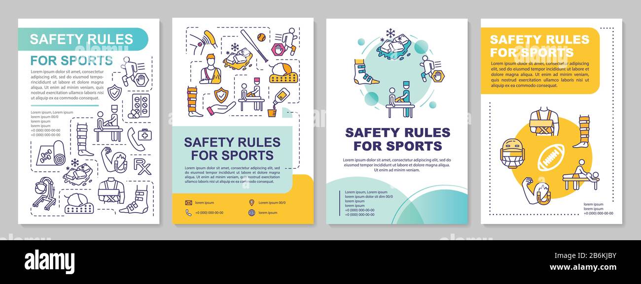 Safety rules for sport, health, proper exercise brochure template ... Safety rules for sport, health, proper exercise brochure template ...