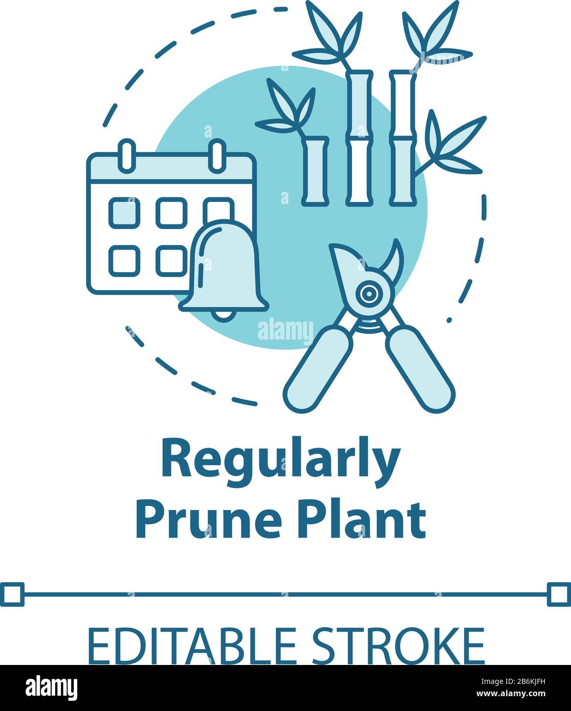 Regular prune plant concept icon. Cutting off dead branches or stems ...