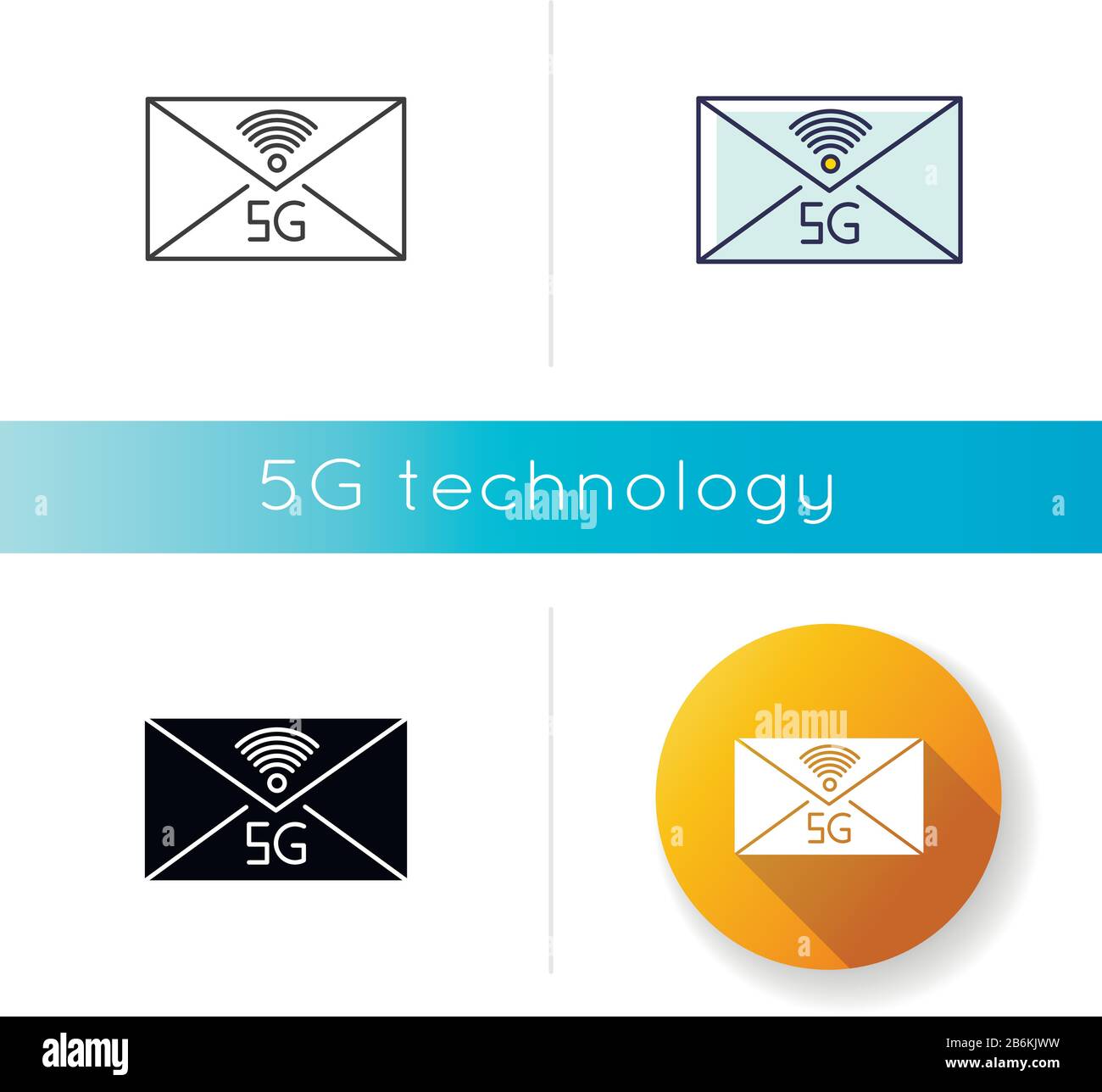 5G envelope icon. Email exchange. Fast messaging. Mobile cellular ...