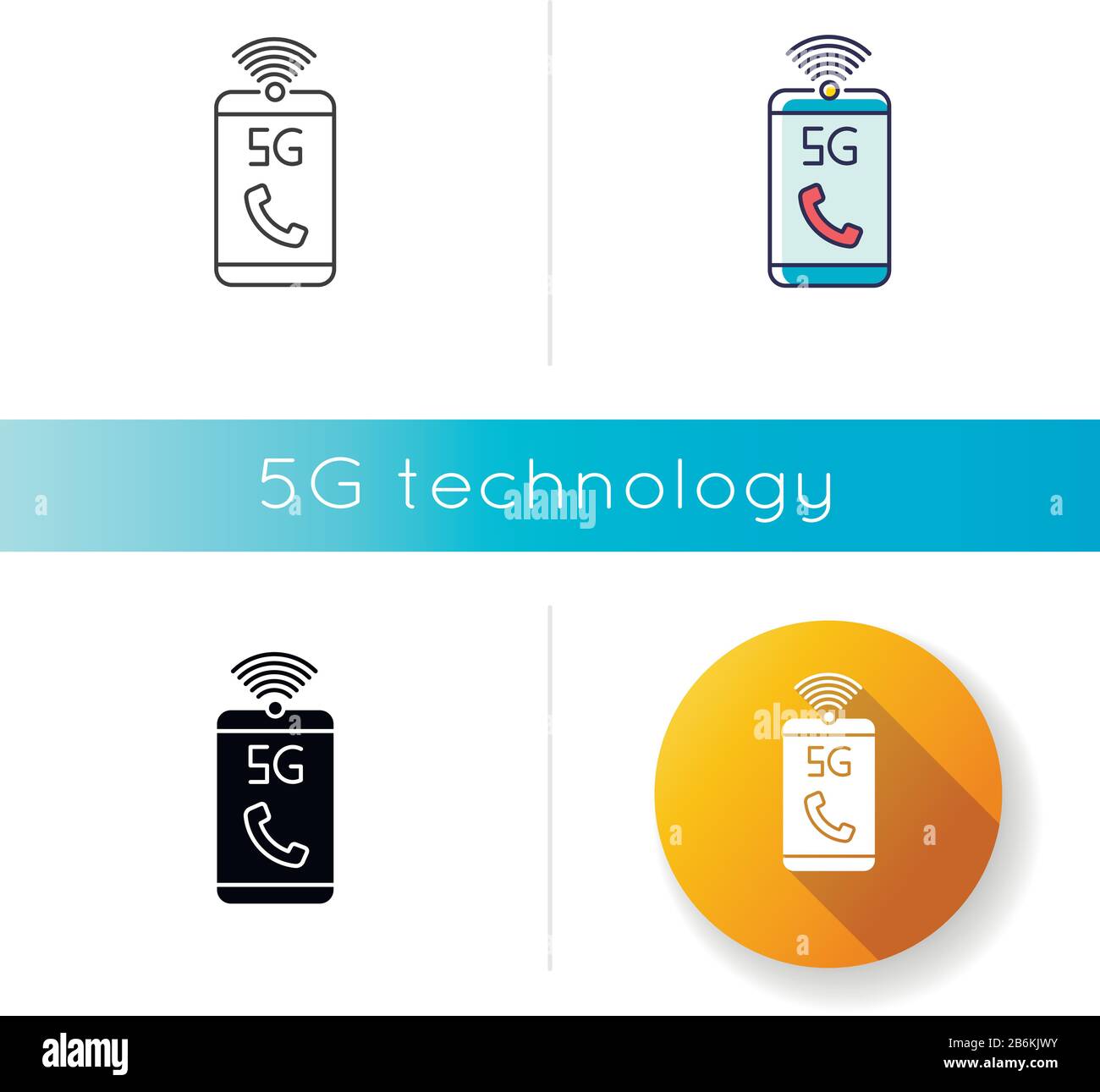 5G mobile network icon. Improved standard for phone calls, voice ...