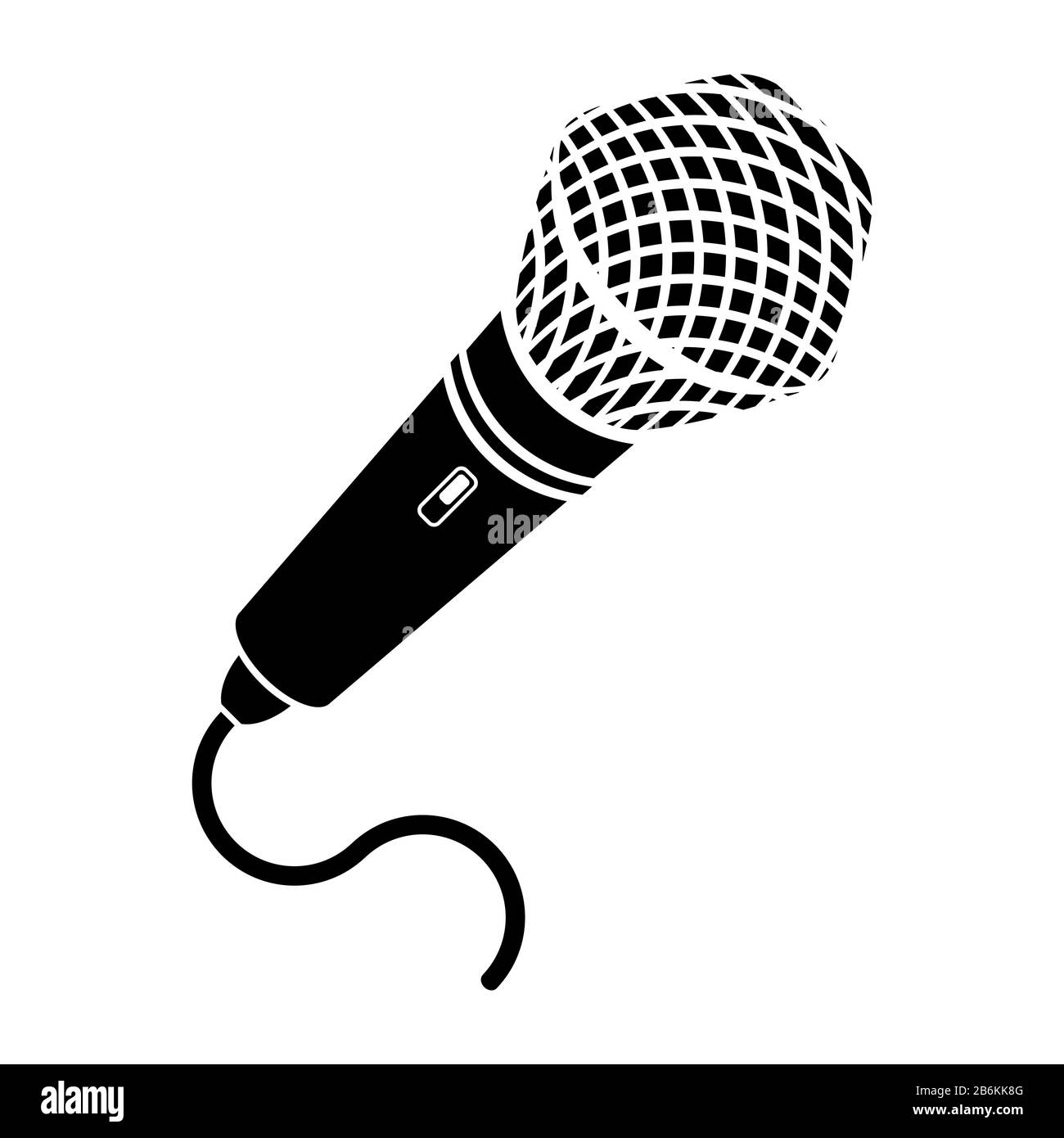 Retro Microphone Icon Isolated on White Background Stock Vector Image ...