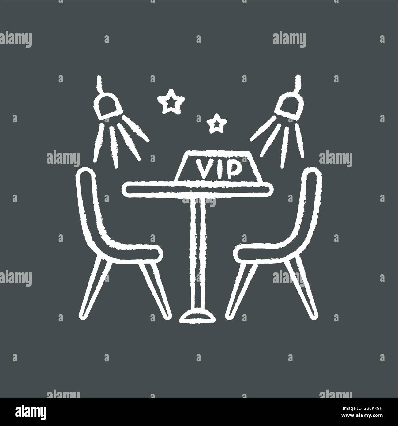 VIP lounge zone chalk white icon on black background. Luxurious night ...