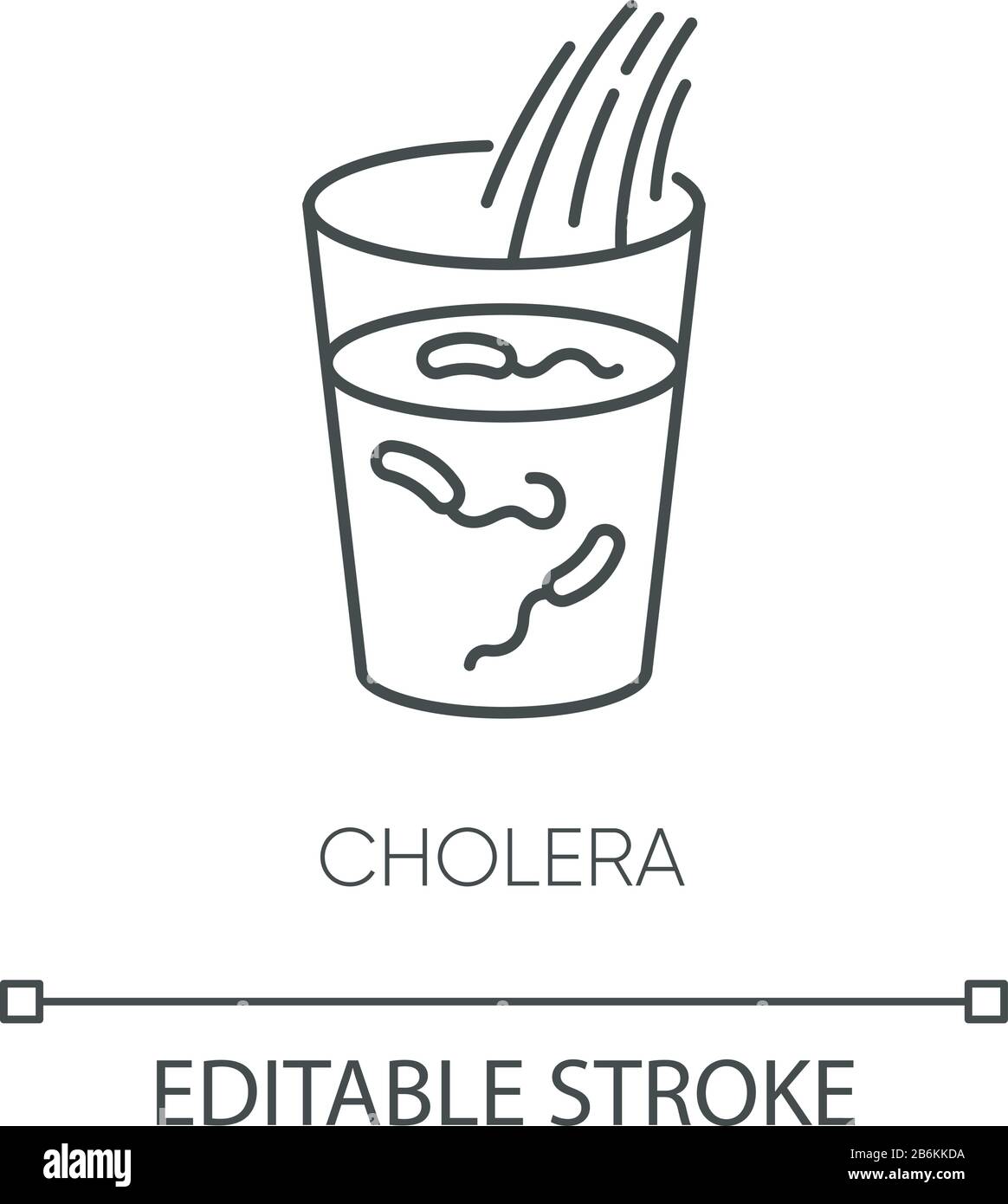 Cholera pixel perfect linear icon. Thin line customizable illustration ...