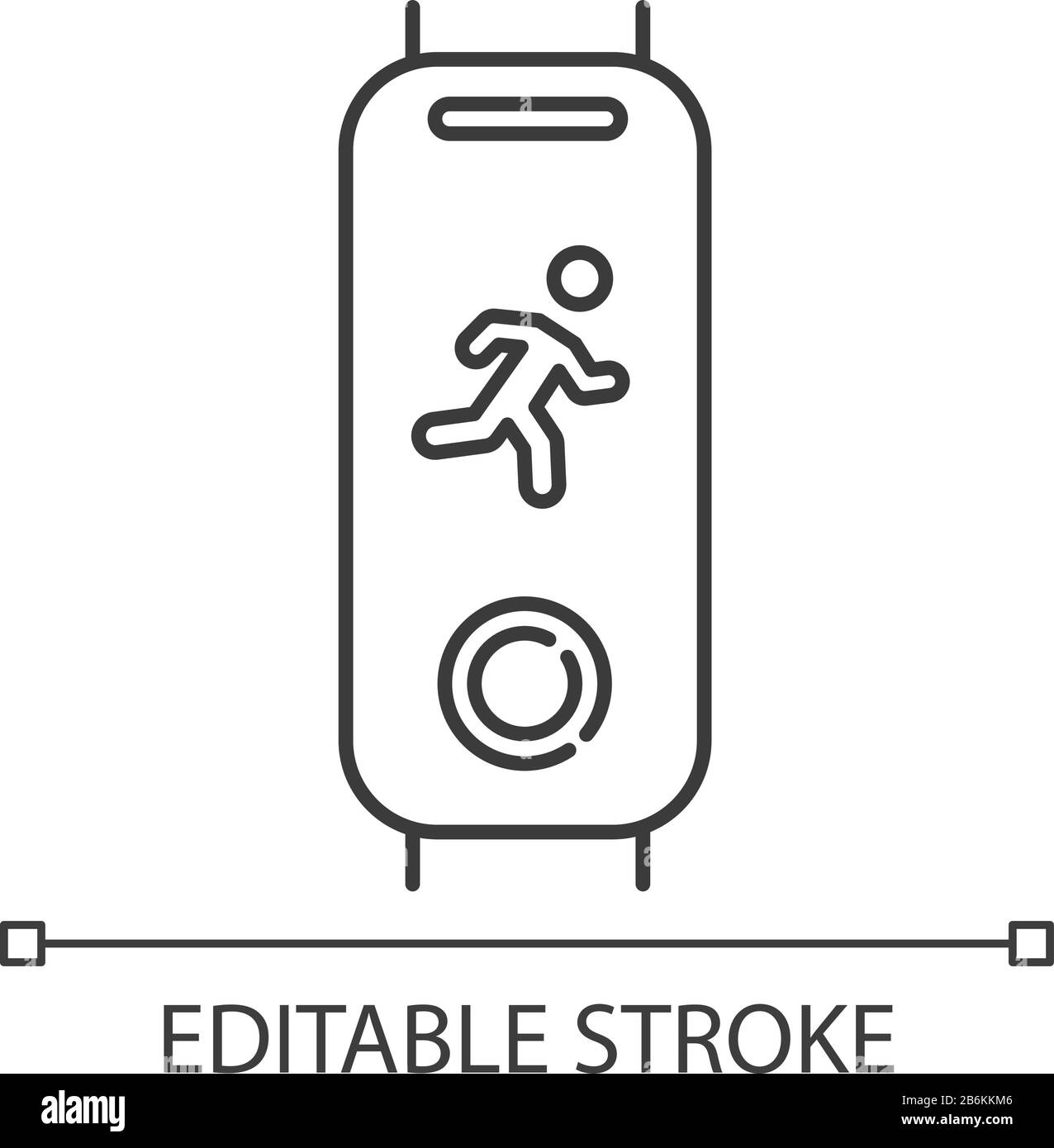 Fitness tracker pixel perfect linear icon. Physical activity monitoring ...