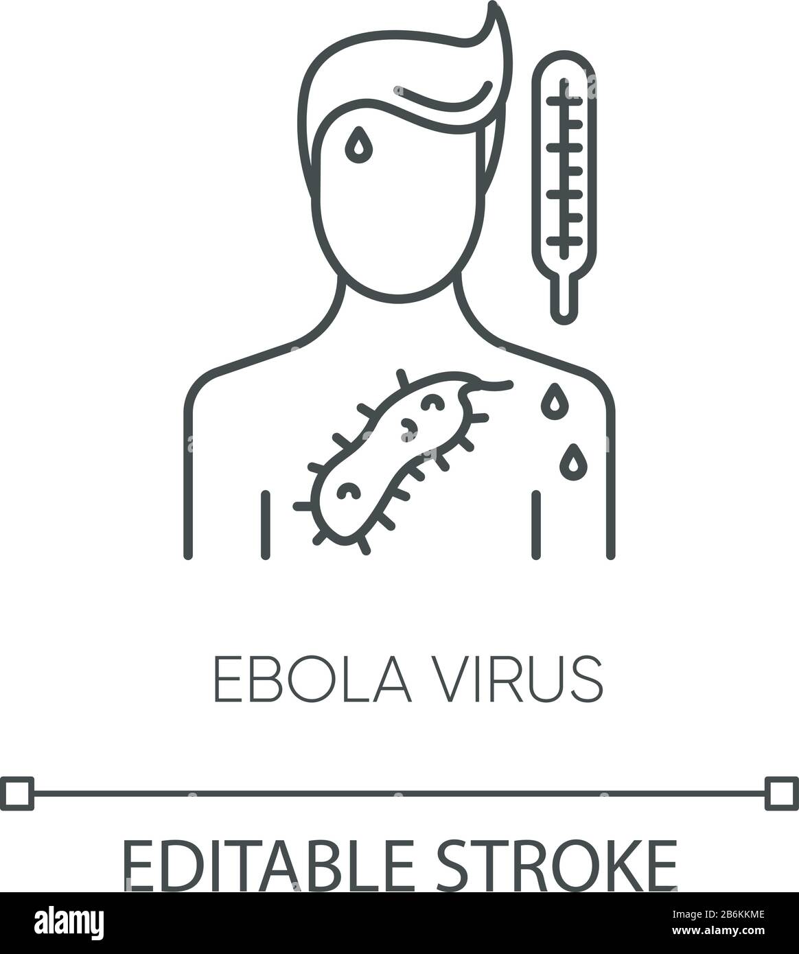 Ebola virus pixel perfect linear icon. Thin line customizable ...