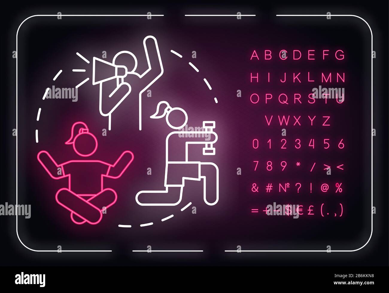 Female affirmation neon light concept icon. Empowerment. Inspiration ...