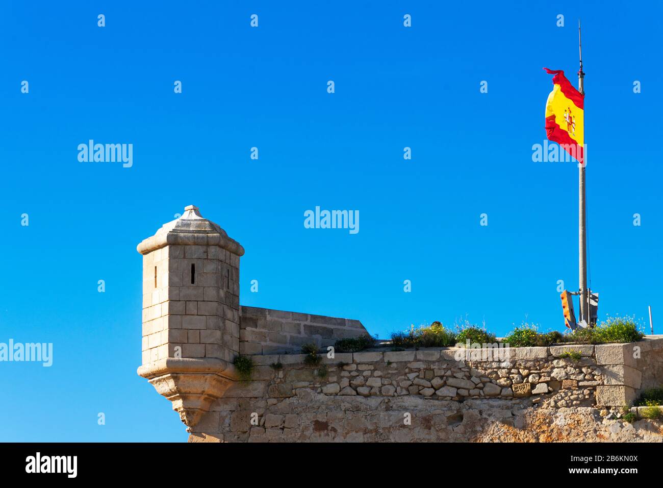 Castle of Santa Barbara, Alicante Spain Stock Photo - Alamy