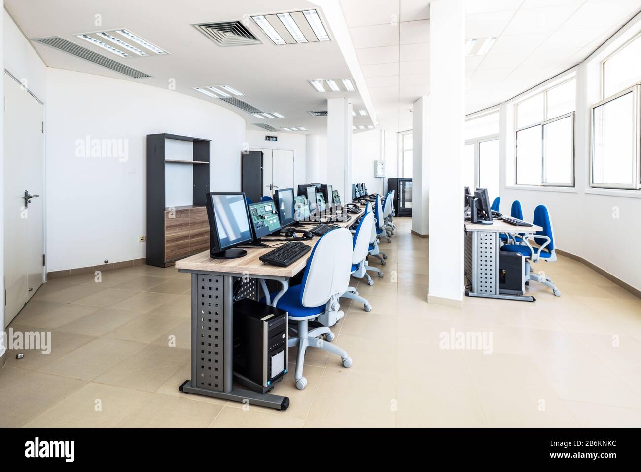 Control room with machines and computers Stock Photo - Alamy