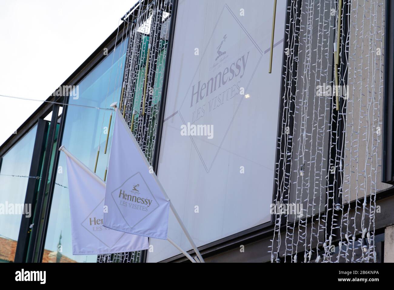 cognac , Aquitaine / France - 12 04 2019 : hennessy sign logo entrance ...