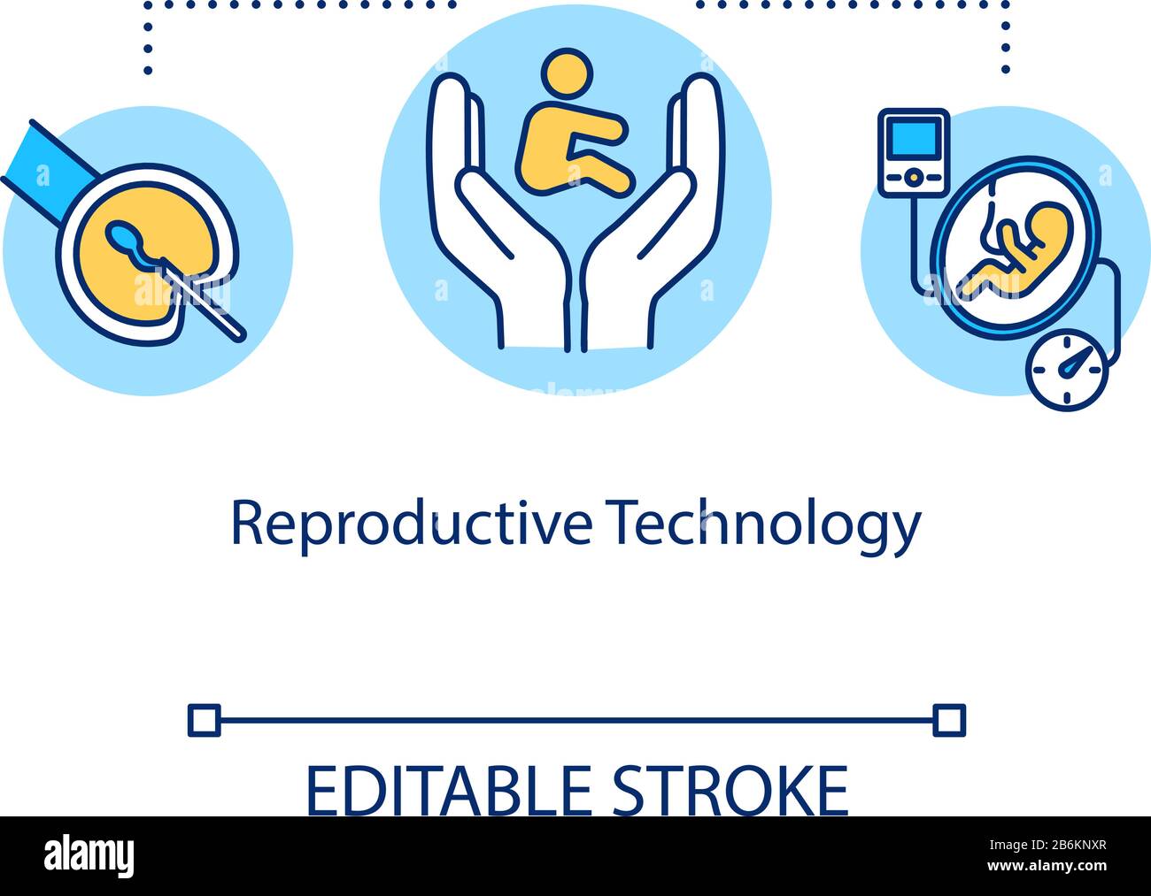 Reproductive technology concept icon. Fetus in artificial womb ...