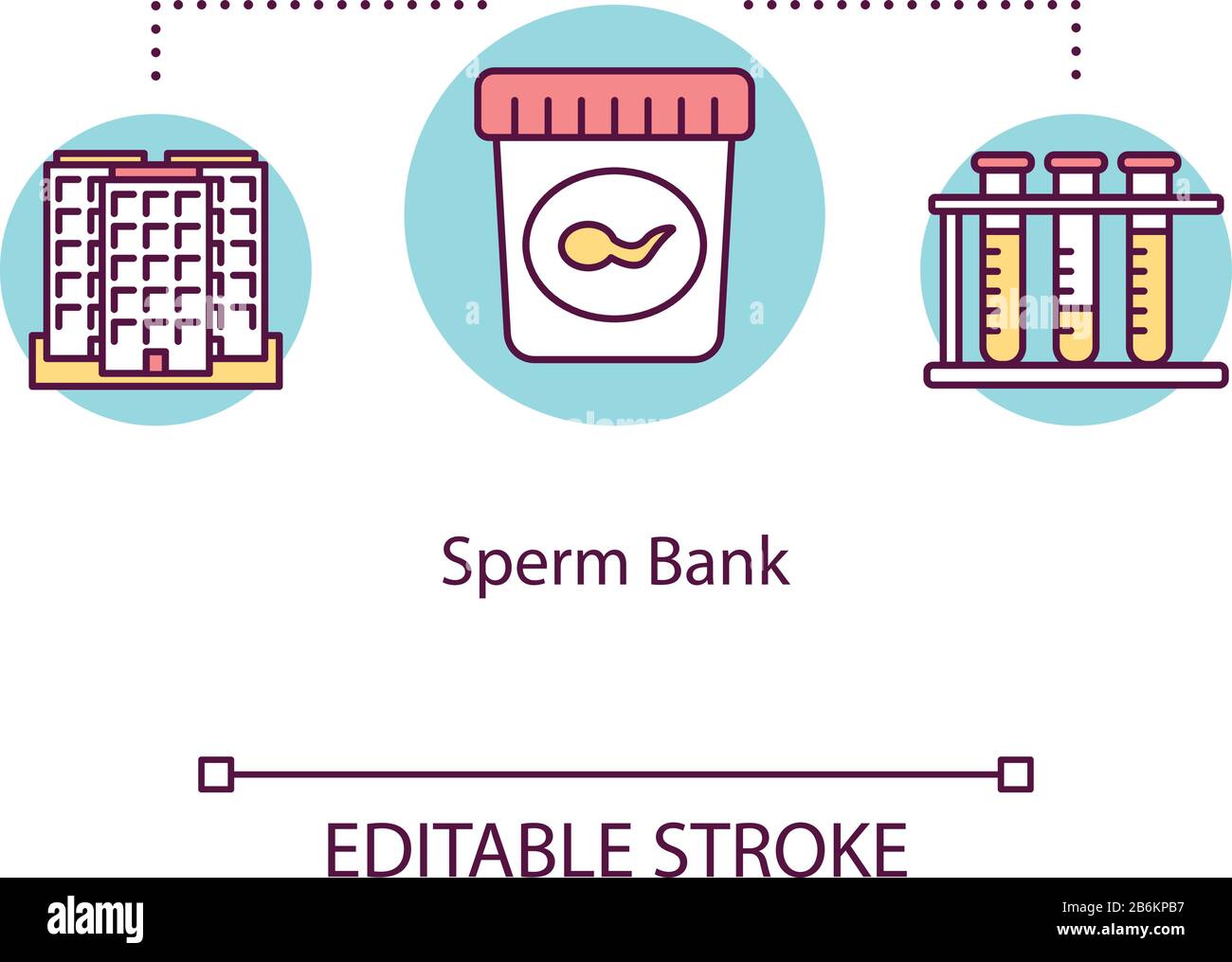 Sperm bank concept icon. Semen donation. Male cell in container ...