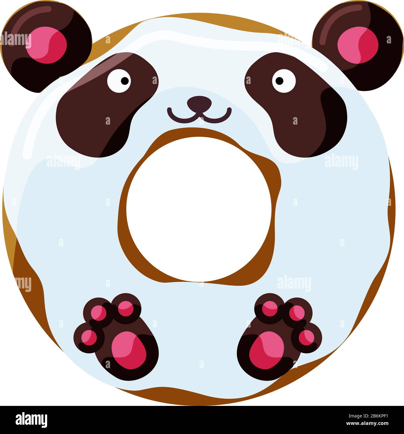 Cute panda donut isolated on white vector illustration. Cute cartoon ...