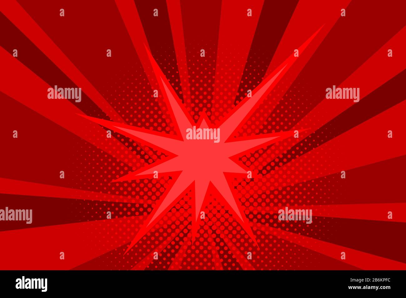 Comic red sunbeam background Retro pop art style cartoon Stock Vector ...