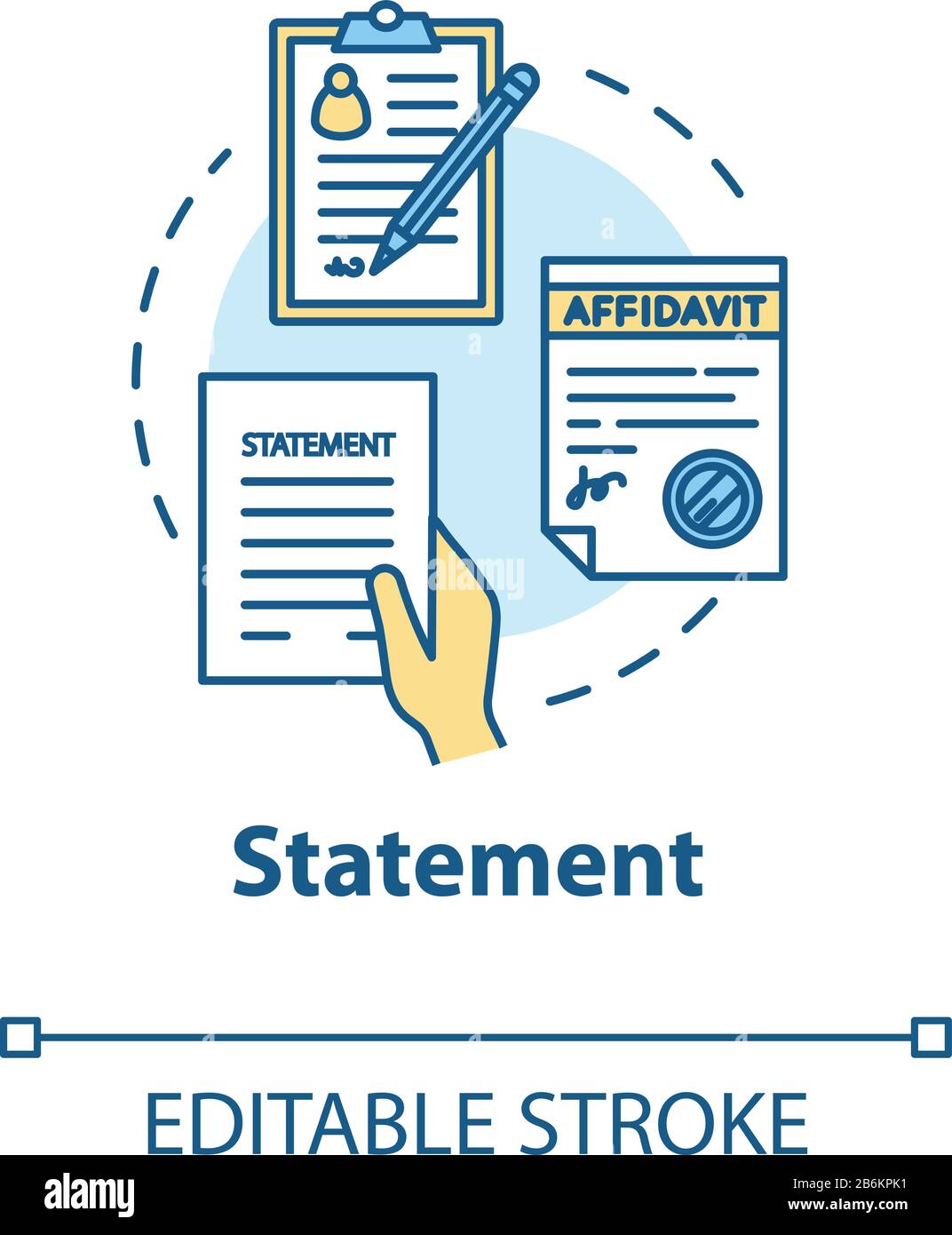 Statement concept icon. Common law protocol. Affidavit, testimony ...