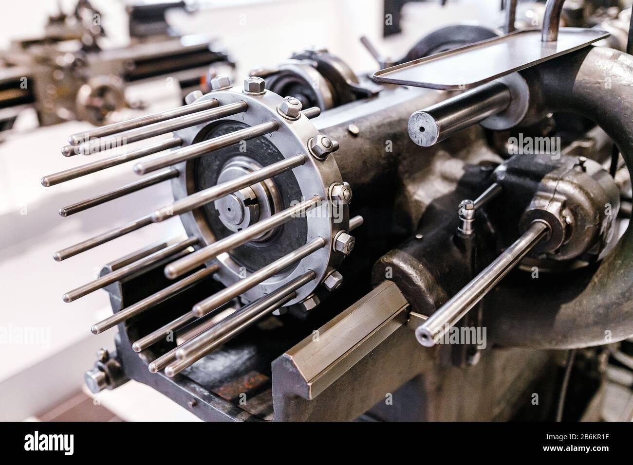 The old lathe machine tool equipment for various metal work Stock Photo ...