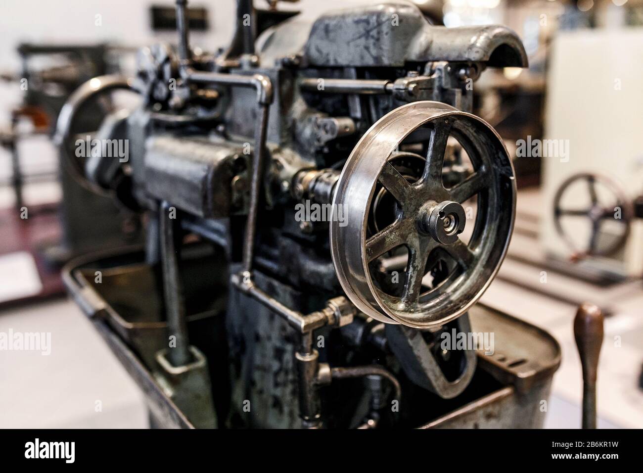 The old lathe machine tool equipment for various metal work Stock Photo ...