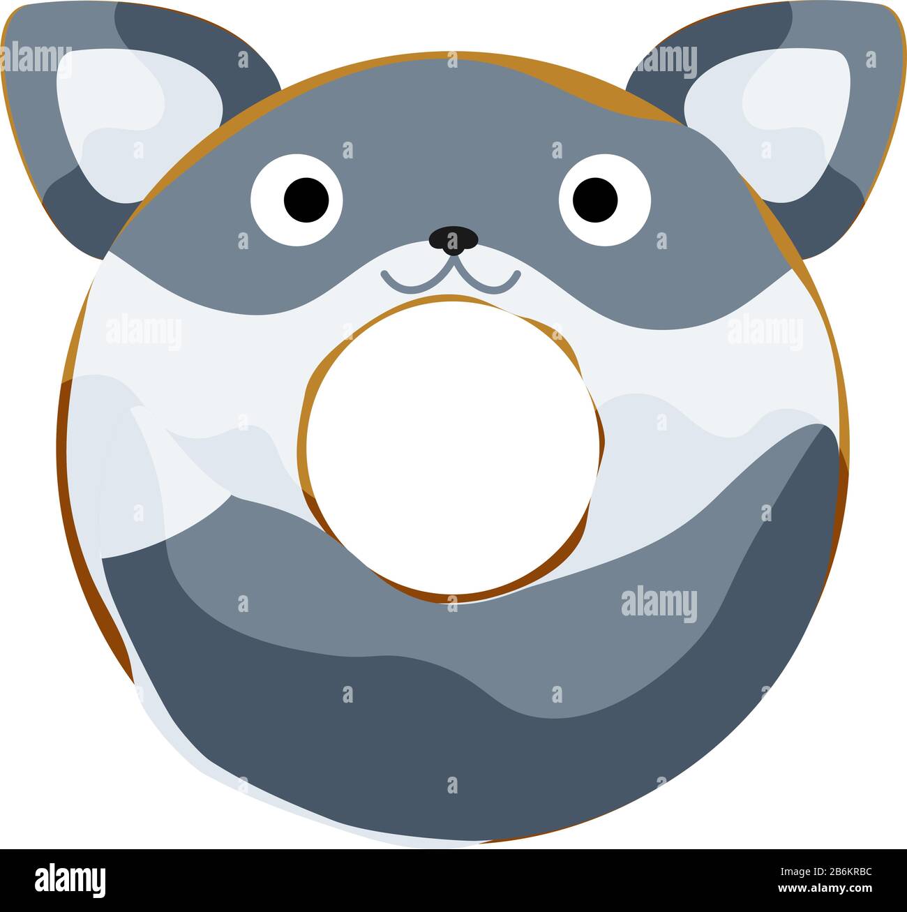 Cute wolf donut isolated on white vector illustration. Cute cartoon ...