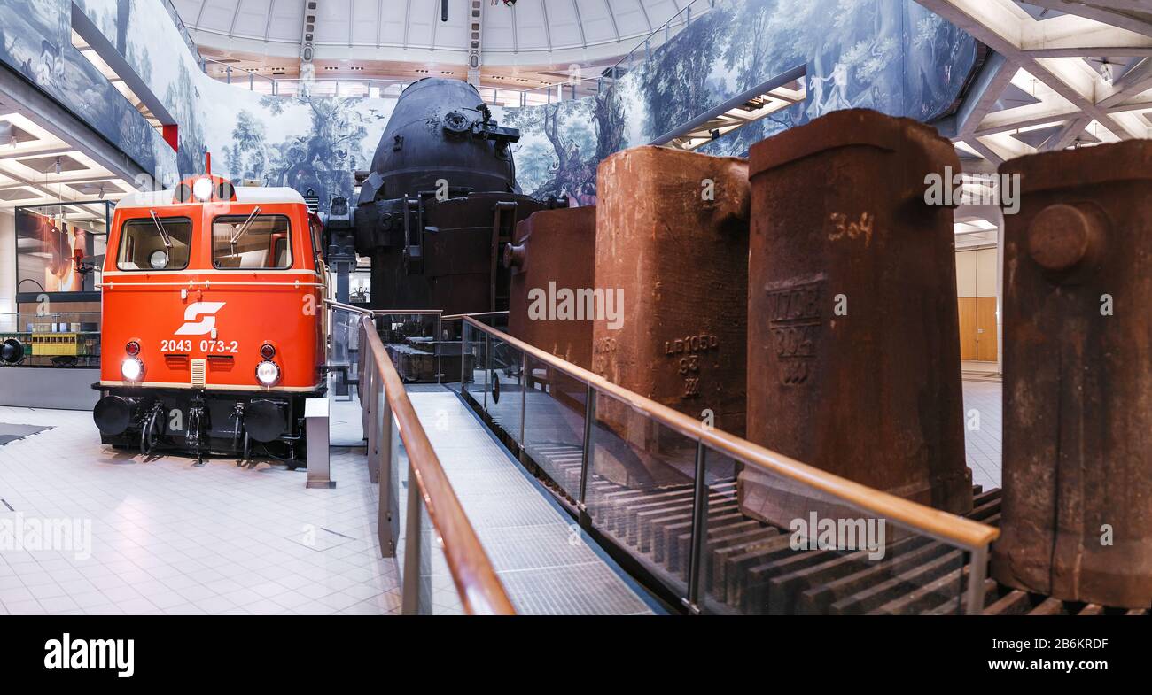 23 MARCH 2017, VIENNA, AUSTRIA: Train cabin with railway in Technical ...