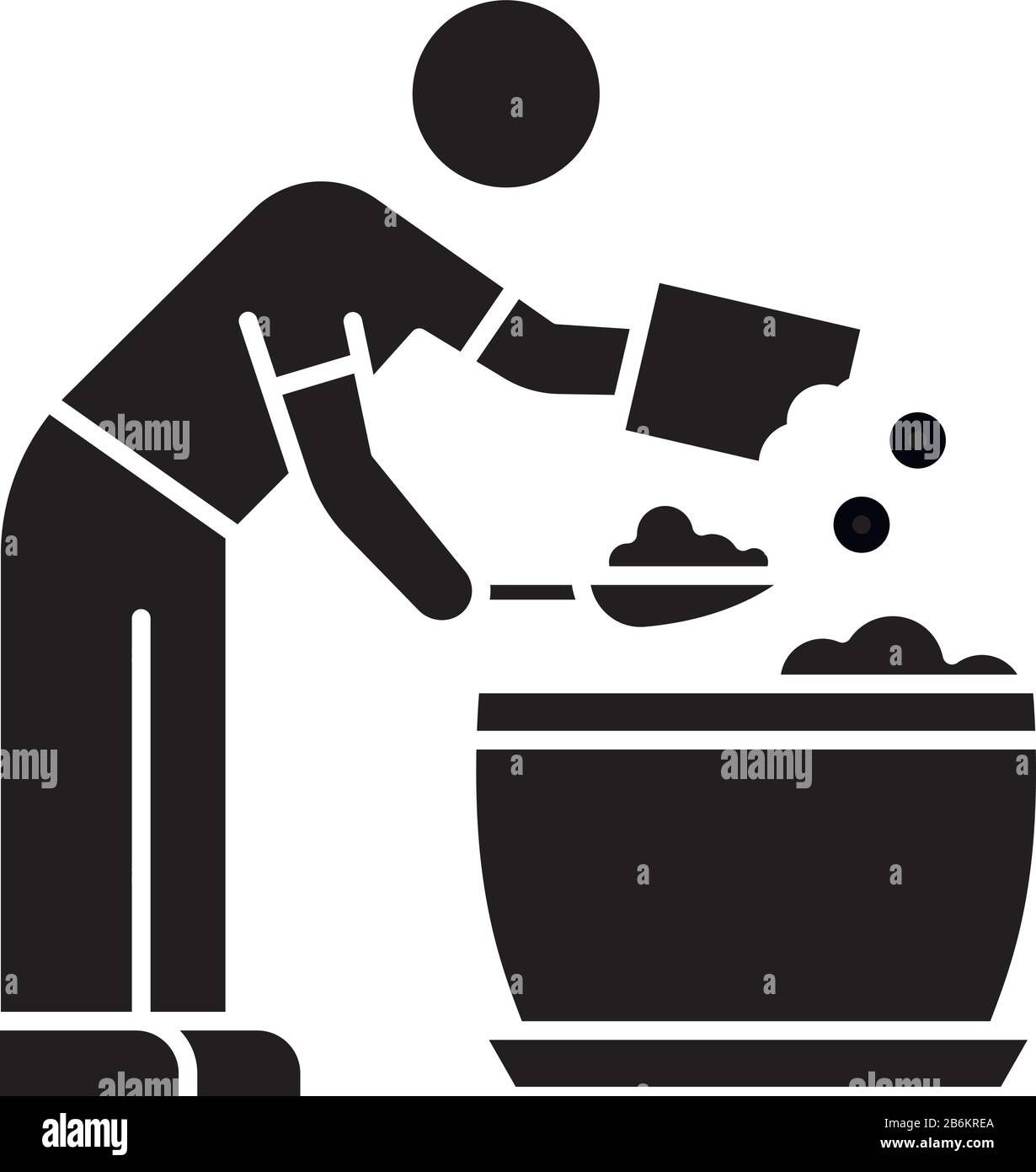 Soil preparation indoor plants Black and White Stock Photos & Images ...