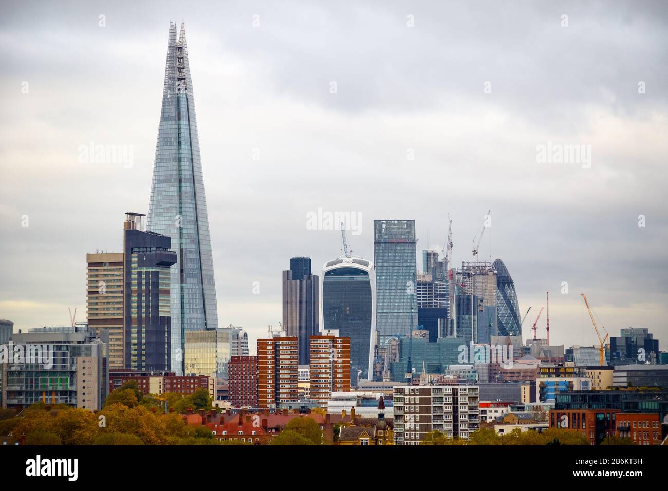 London cityscape with landmarks in an overcast day Stock Photo - Alamy