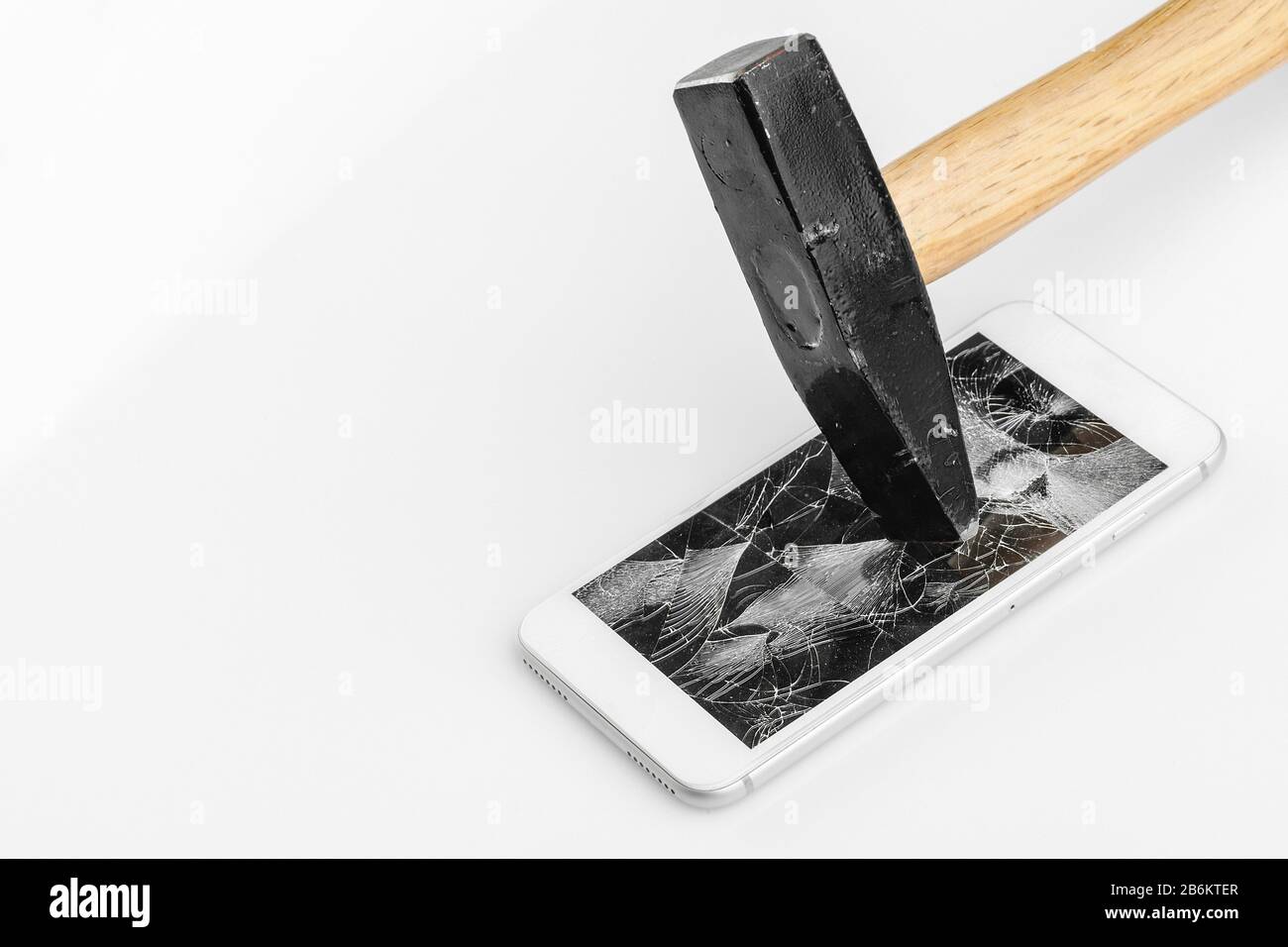 Mobile phone with broken screen creative photo Stock Photo - Alamy
